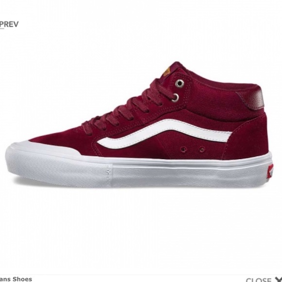Vans | Shoes | Vans Style 12 Mid Pro Burgundy Sneaker Shoes New | Poshmark